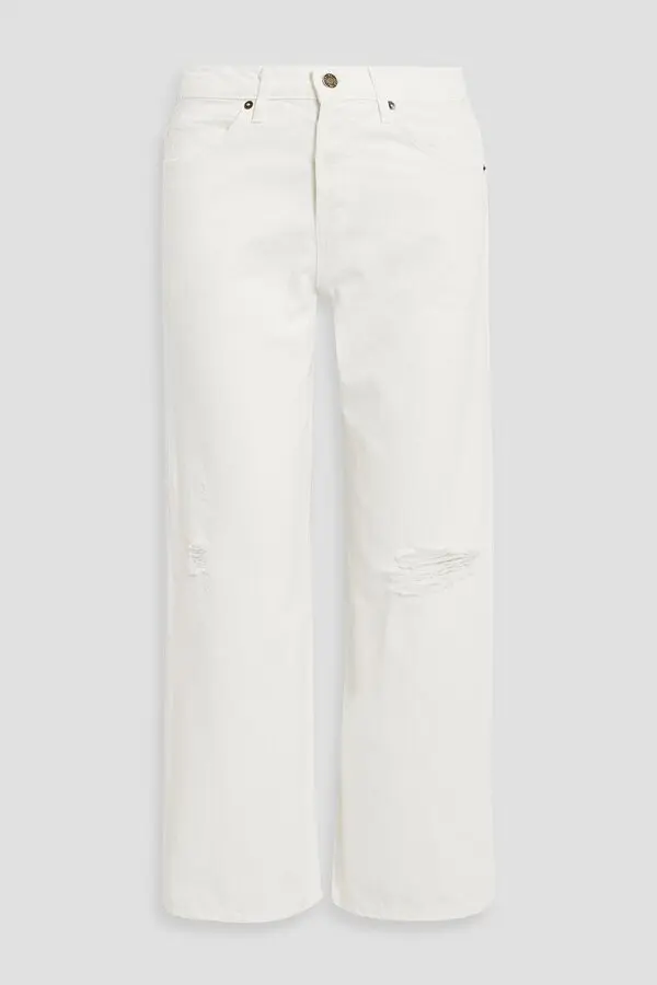 NILI LOTAN Violette Cropped Straight-leg Jeans - Ivory