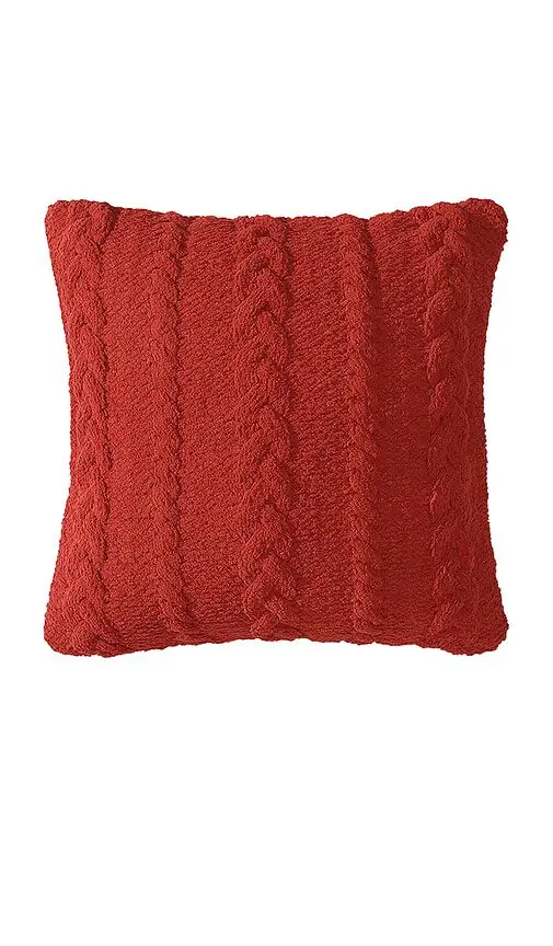 SUNDAY CITIZEN Braided Throw Pillow In Red - Rouge