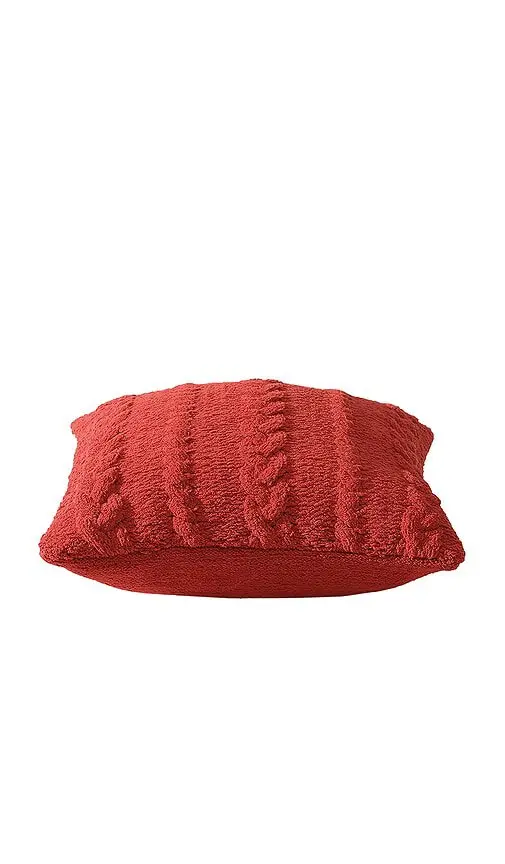 SUNDAY CITIZEN Braided Throw Pillow In Red - Rouge