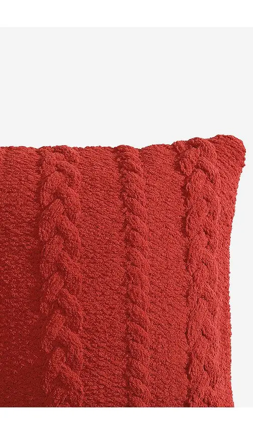 SUNDAY CITIZEN Braided Throw Pillow In Red - Rouge