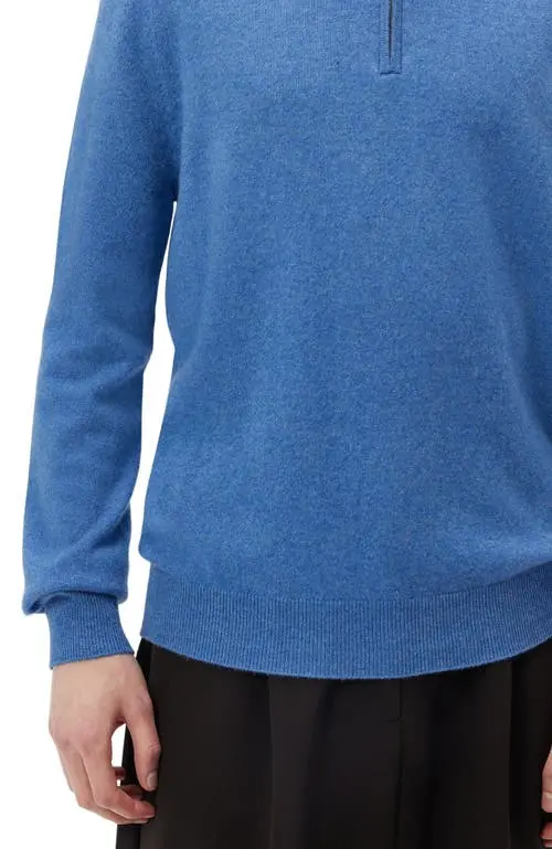 GOBI MONGOLIAN CASHMERE Essential Half-zip Cashmere Sweater - Blue