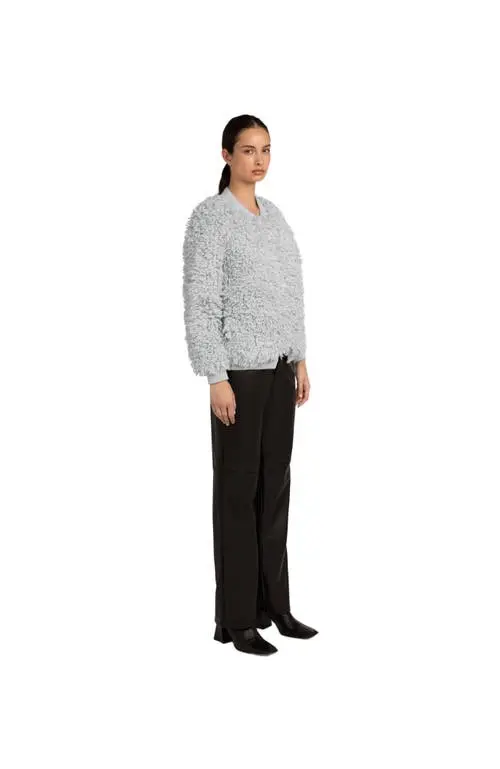 GOBI MONGOLIAN CASHMERE Loop-stitch Cashmere Cardigan - Silver Birch