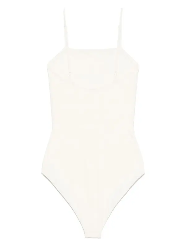 JIL SANDER Logo-embroidered Swimsuit - Neutrals