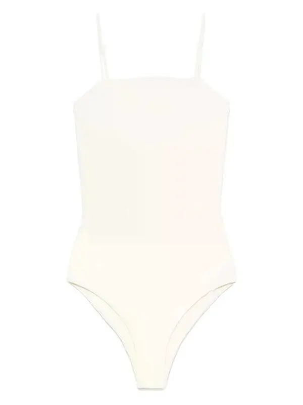 JIL SANDER Logo-embroidered Swimsuit - Neutrals