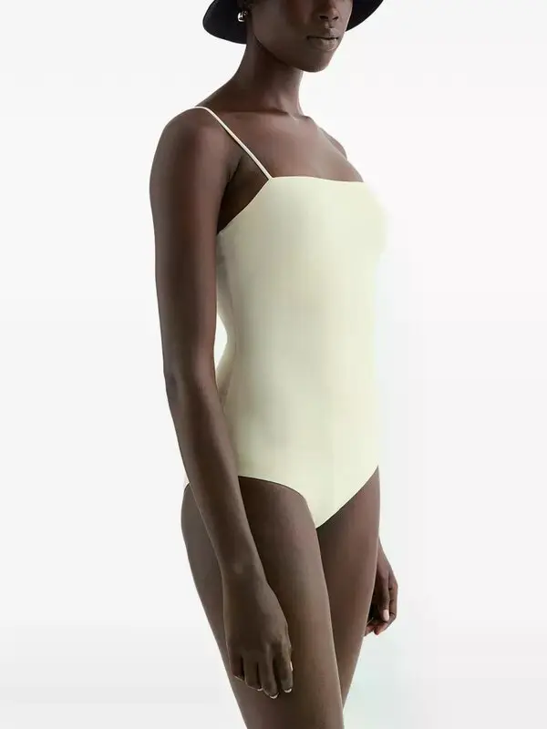 JIL SANDER Logo-embroidered Swimsuit - Neutrals