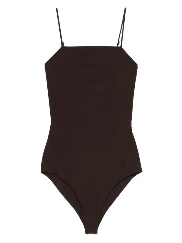 JIL SANDER Logo-embroidered Swimsuit - Brown