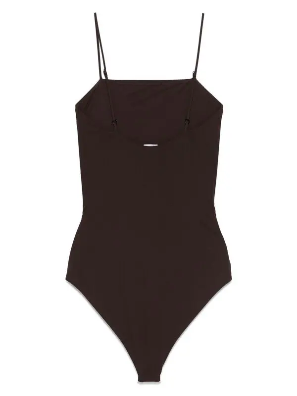 JIL SANDER Logo-embroidered Swimsuit - Brown