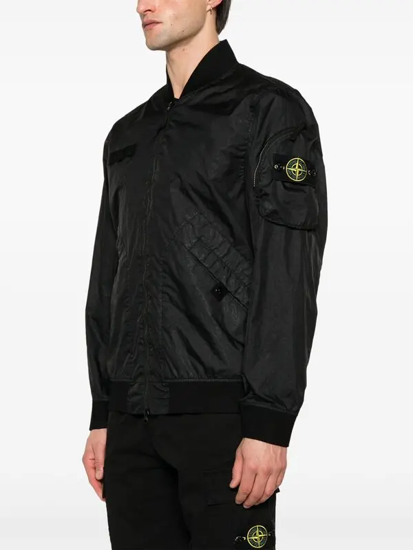 Stone Island Logo-patch Bomber Jacket - Black