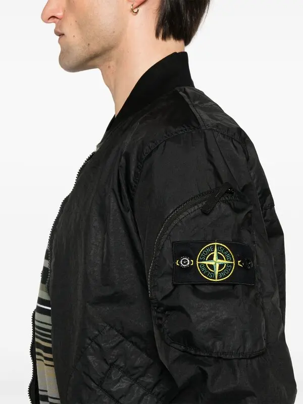 Stone Island Logo-patch Bomber Jacket - Black
