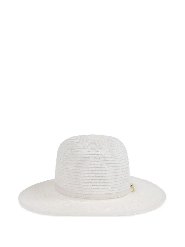 Melissa Odabash Woven Fedora - White