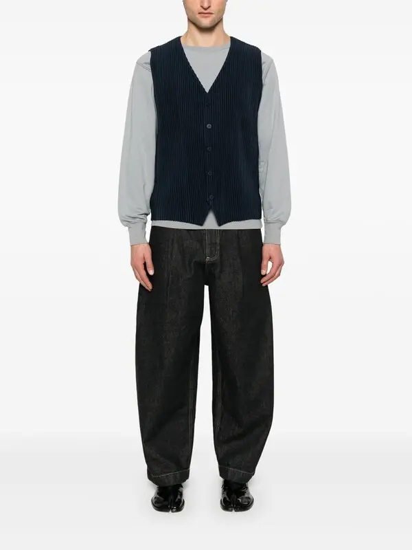 Issey Miyake Tailored Pleats Vest - Blue