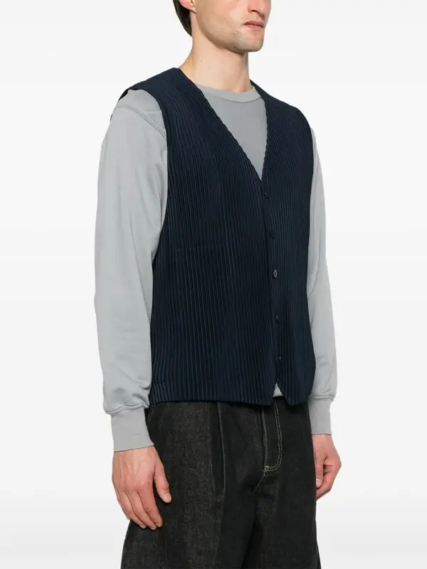 Issey Miyake Tailored Pleats Vest - Blue