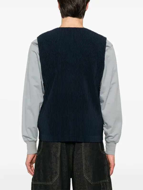 Issey Miyake Tailored Pleats Vest - Blue