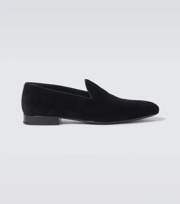 Loro Piana Leather-trimmed Velvet Loafers