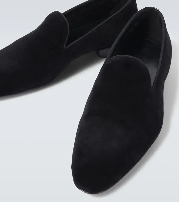 Loro Piana Leather-trimmed Velvet Loafers