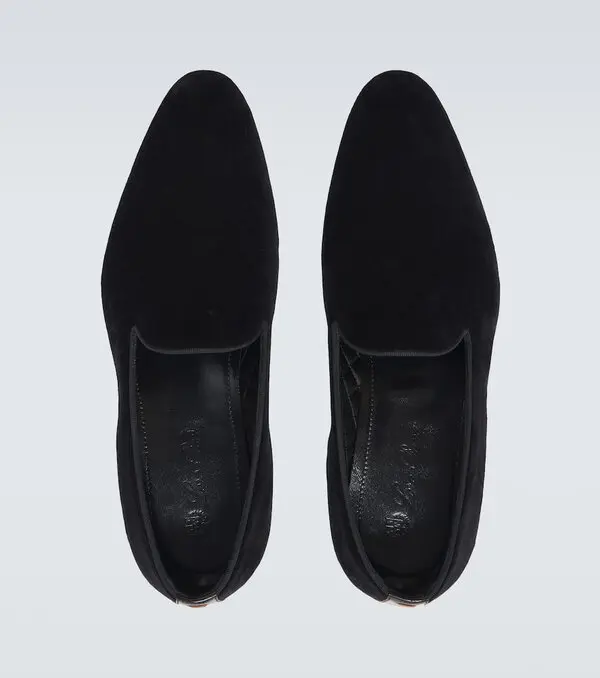 Loro Piana Leather-trimmed Velvet Loafers