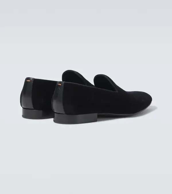 Loro Piana Leather-trimmed Velvet Loafers