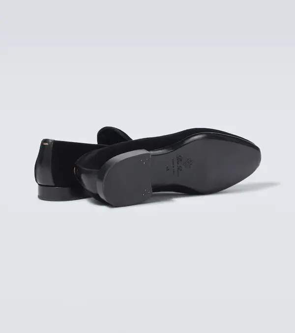 Loro Piana Leather-trimmed Velvet Loafers