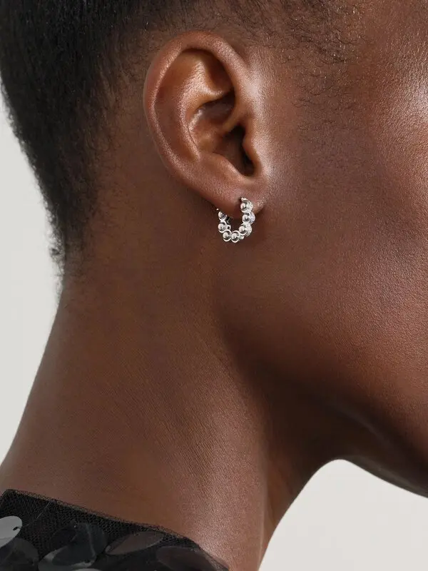 L’ATELIER NAWBAR The Atom 18-karat White Diamond Hoop Earrings