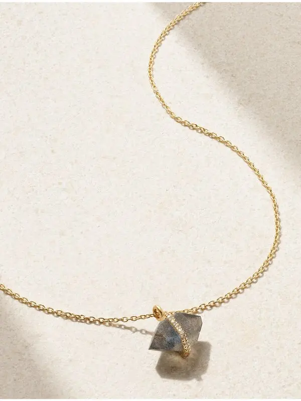 MELISSA JOY MANNING 14-karat Recycled Labradorite And Herkimer Diamond Necklace - Purple