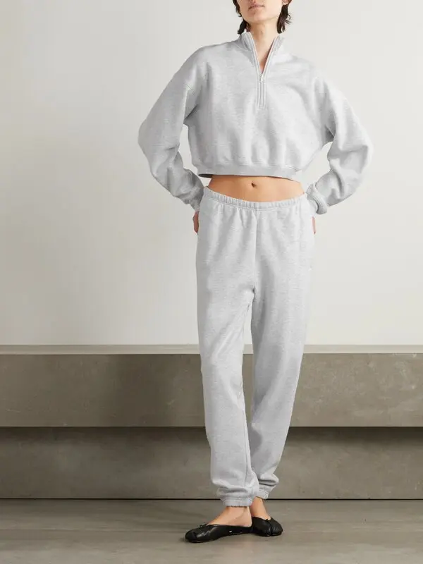 SKIMS Cotton-blend Fleece Track Pants - Gray