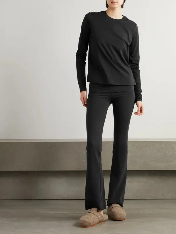 SKIMS Stretch-cotton Jersey Foldover Pants