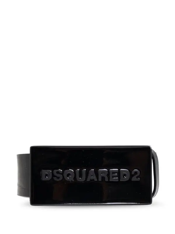 Dsquared2 Embossed Logo Leather Belt - Black