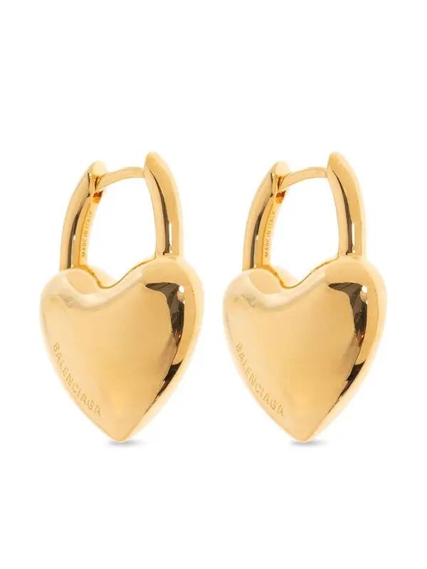 Balenciaga Minnie Heart Earrings - Gold