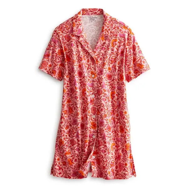 VERA BRADLEY Button-down Night Dress In Flourishing Garden Light - Pink