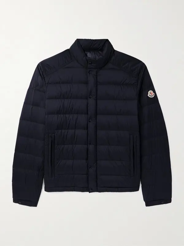 Moncler Slim-fit Logo-appliquéd Quilted Nylon Down Jacket - Blue