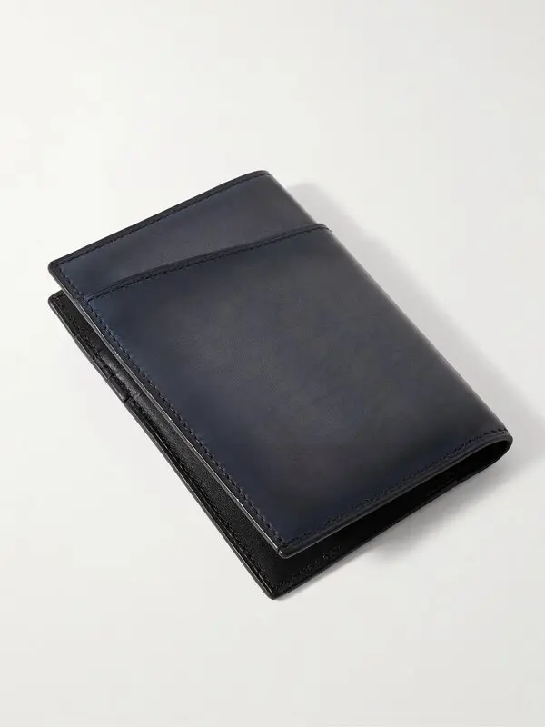 berluti - Berluti - Escale Neo Scritto Venezia Leather Passport Cover - Men - Blue