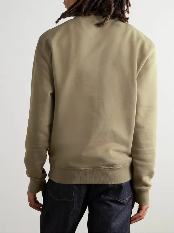 AMI Paris De Coeur Logo-embroidered Organic Cotton-jersey Sweatshirt