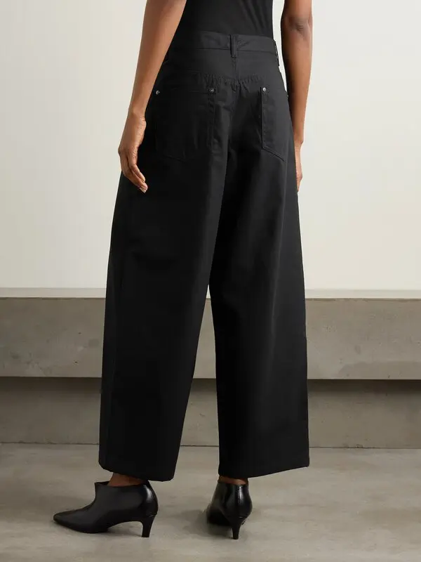 Maria Mcmanus Organic Cotton-twill Wide-leg Trousers - Black