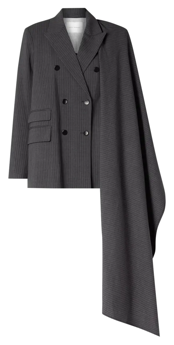 Maria Mcmanus Double-breasted Pinstriped Wool-blend Blazer - Gray