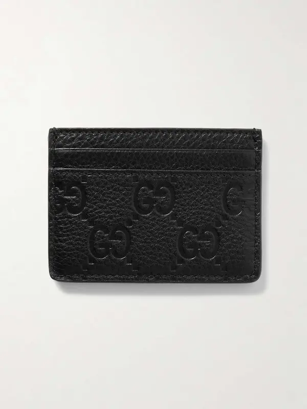 Gucci Gg Emblem Debossed Textured-leather Cardholder