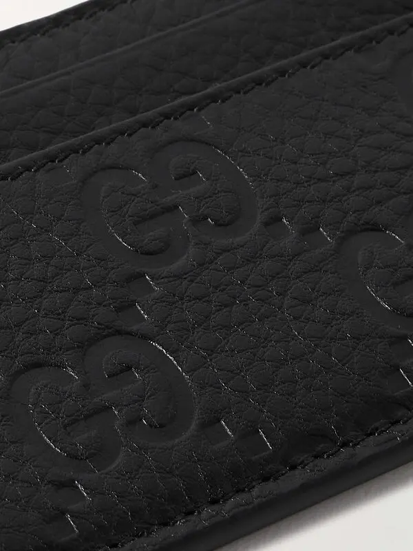 Gucci Gg Emblem Debossed Textured-leather Cardholder