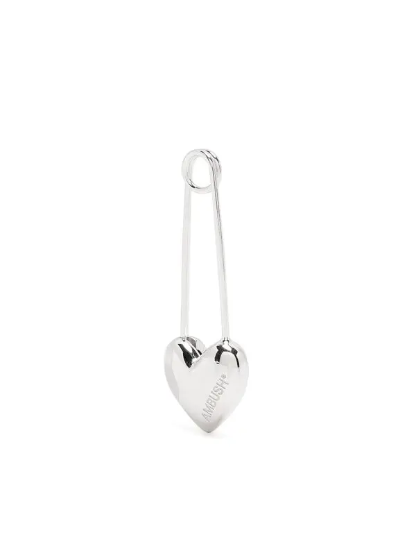 AMBUSH Heart Safety Pin Earring - Silver