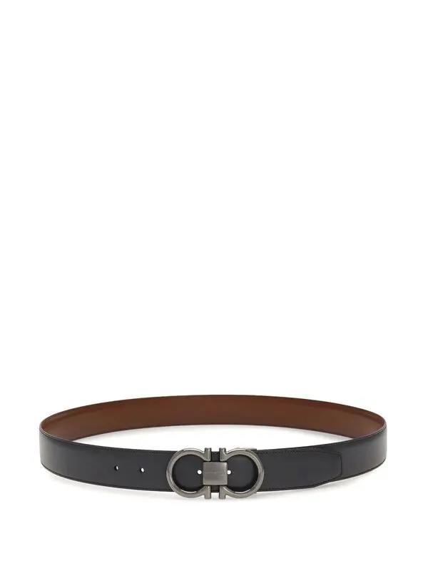 FERRAGAMO Gancini Reversible Belt - Grey
