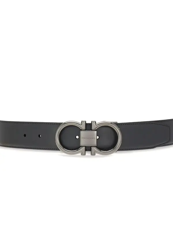 FERRAGAMO Gancini Reversible Belt - Grey