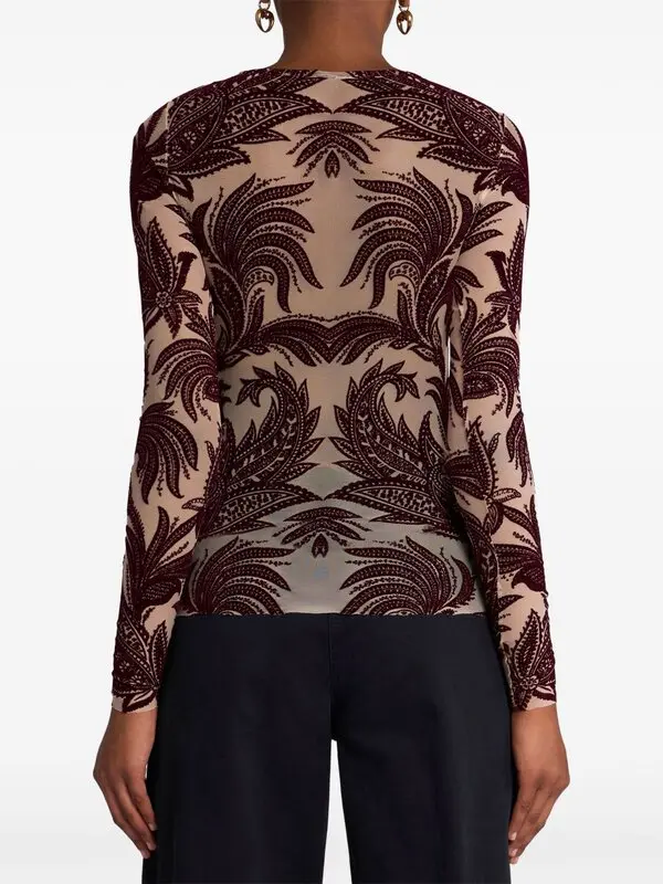 Etro Flocked Tulle Top