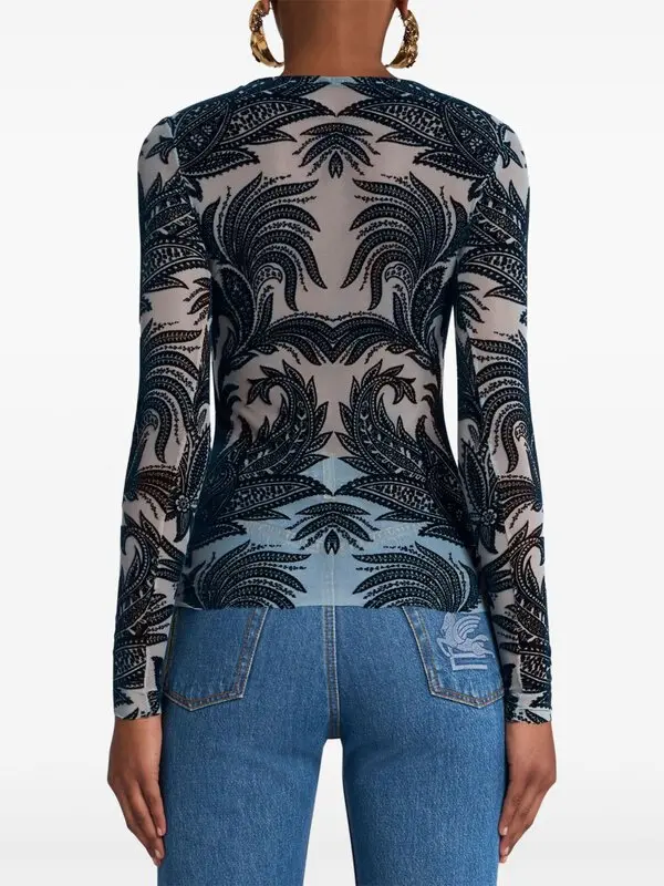 Etro Flocked Tulle Top