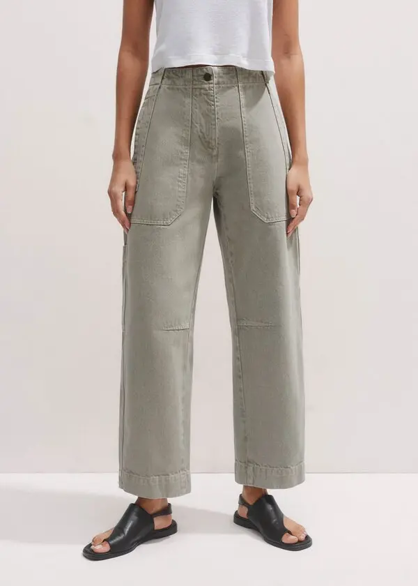 ME+EM Cotton Engineered Pant - Pastel Green