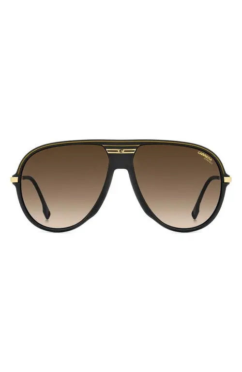 Carrera Eyewear 61mm Gradient Shield Sunglasses - Black Gold/ Black Brown Green