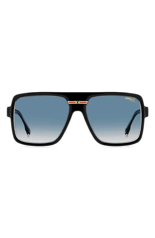 Carrera Eyewear 59mm Gradient Rectangular Sunglasses - Black Crystal/ Dark Blue
