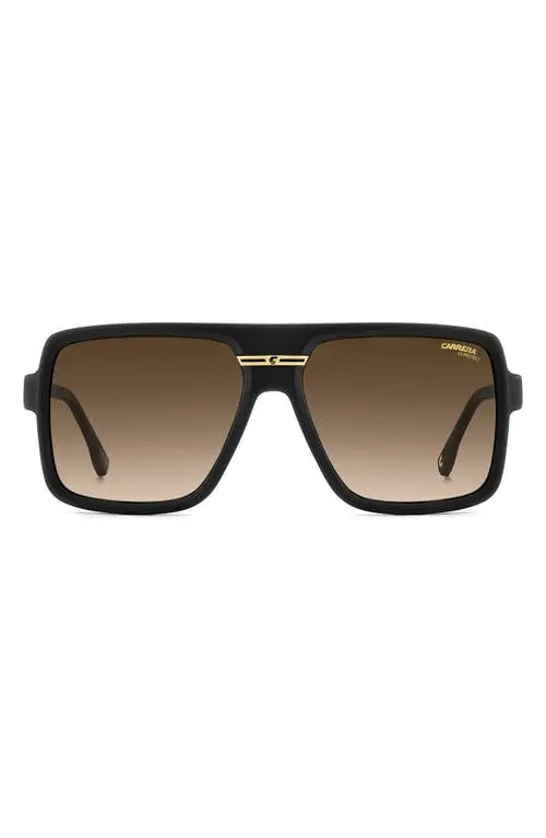 Carrera Eyewear 59mm Gradient Rectangular Sunglasses - Black Gold/ Black Brown Green