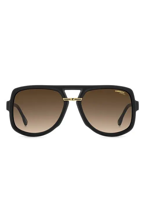 Carrera Eyewear 59mm Square Sunglasses - Black Gold/ Black Brown Green