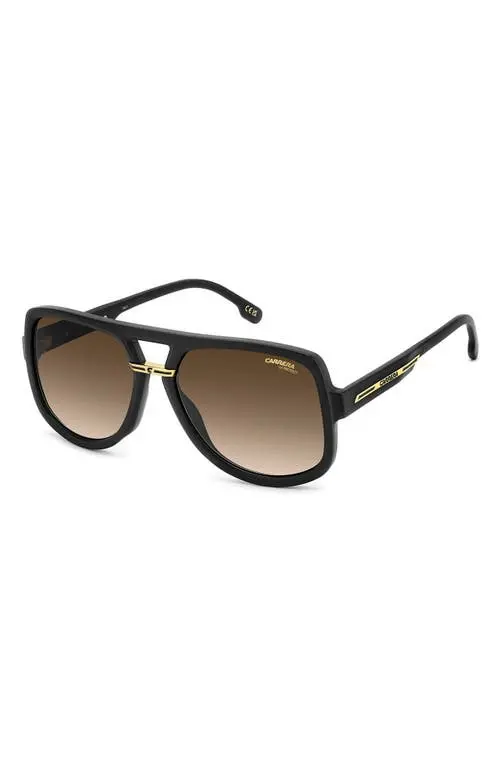 Carrera Eyewear 59mm Square Sunglasses - Black Gold/ Black Brown Green