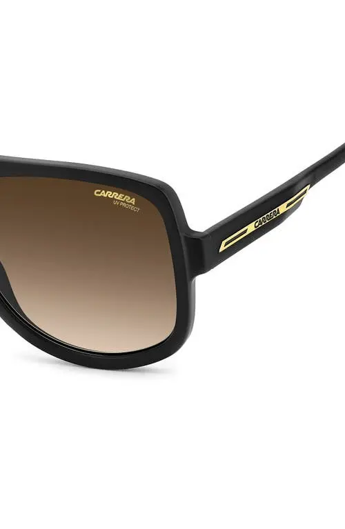 Carrera Eyewear 59mm Square Sunglasses - Black Gold/ Black Brown Green