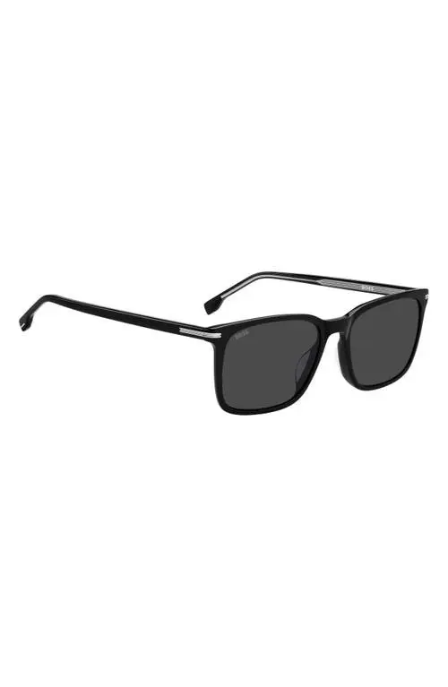 BOSS 55mm Rectangular Sunglasses - Black/grey