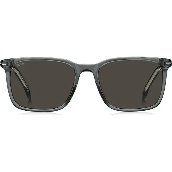 BOSS 55mm Rectangular Sunglasses - Grey Crystal/grey